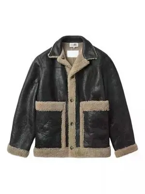 MAISON MARGIELA Lambskin Shearling-panel Jacket - Black