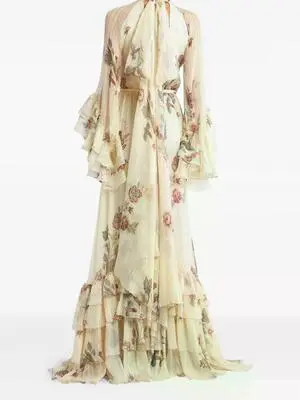 Etro Floral Ruffled Silk Dress