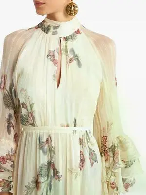 Etro Floral Ruffled Silk Dress