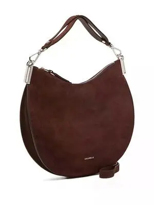 COCCINELLE Medium Sunup Crescent Suede Shoulder Bag