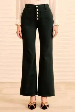 Ulla Johnson The Lou Jean Kick Flare Denim - Hunter
