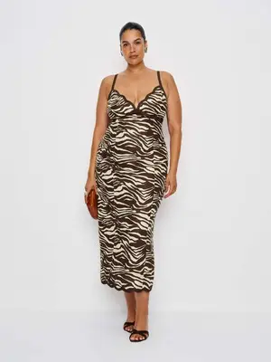 REFORMATION Sara Linen Midi Dress - Brown