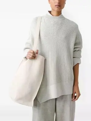 Studio Nicholson Verda Ribbed Asymmetric Hem Sweater