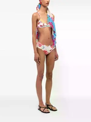 DONDE ESTEBAN Floral Print Triangle Bikini Top