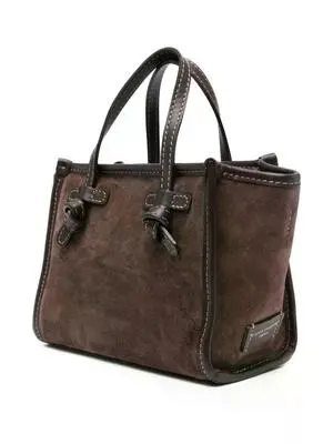 GIANNI CHIARINI Mini Miss Marcella Suede Knotted Bag