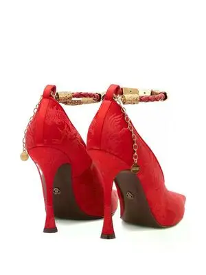 Roberto Cavalli Jacquard Jewel-strap Pumps - Red