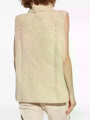 Isabel Marant Étoile Ribbed Knit Turtleneck Vest - Neutrals