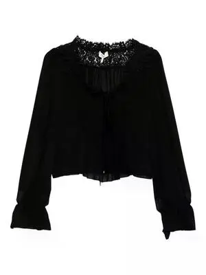 Chloé Lace-trimmed Pleated Blouse