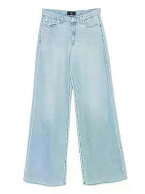 7 For All Mankind Buttoned Straight-leg Jeans