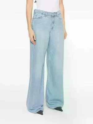 7 For All Mankind Buttoned Straight-leg Jeans