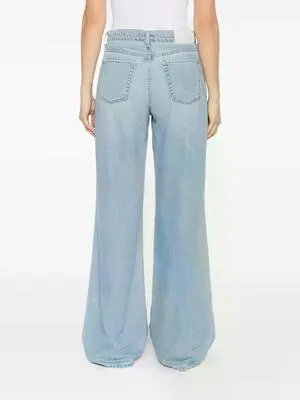 7 For All Mankind Buttoned Straight-leg Jeans