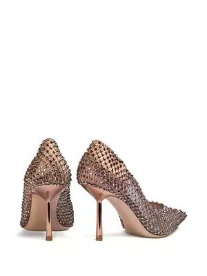 LE SILLA 90mm Gilda Crystal-embellished Mesh Pumps - Pink