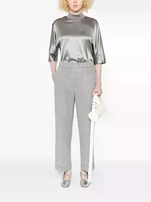 Peserico Elastic-waist Wool Trousers - Grey