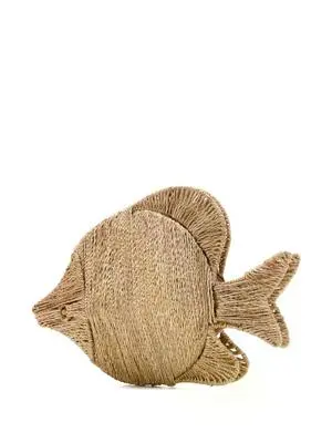 Poolside Fish-shaped Woven Clutch