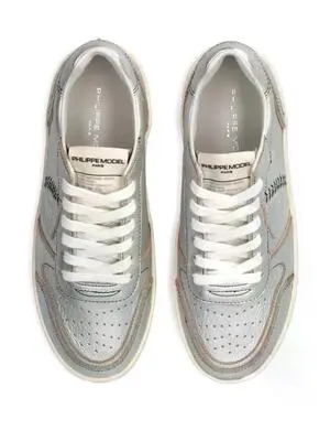 Philippe Model Leather Baseball-stitch Sneakers - Grey