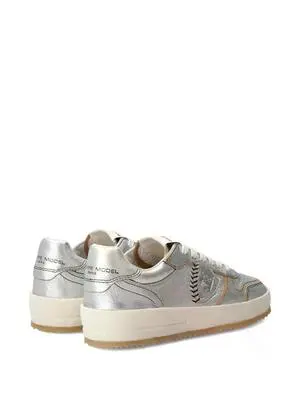 Philippe Model Leather Baseball-stitch Sneakers - Grey