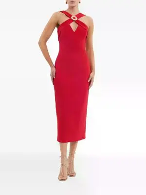 Rebecca Vallance Cameron Cross-neck Midi Dress