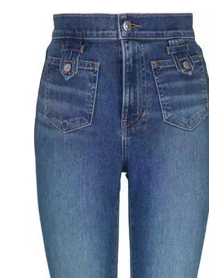 Veronica Beard Button-fly Flared Jeans