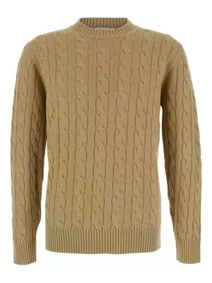 KANGRA Cable-knit Crew-neck Sweater - Neutrals