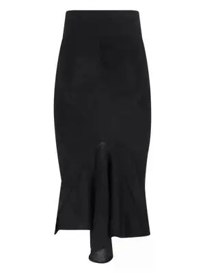 Rick Owens Asymmetric Fishtail Midi Skirt