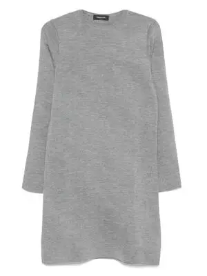 Fabiana Filippi Crew-neck Wool Midi Dress - Grey