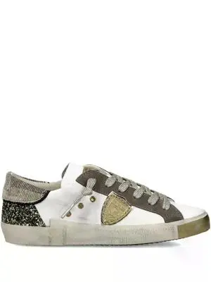 Philippe Model Distressed Leather Sneakers - White