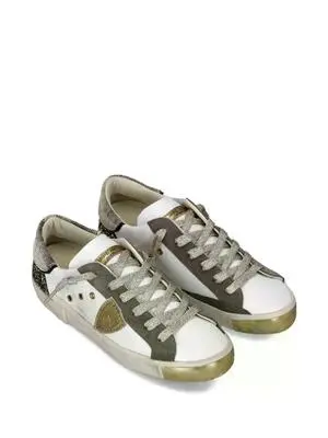 Philippe Model Distressed Leather Sneakers - White