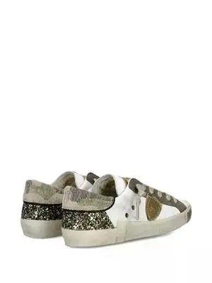 Philippe Model Distressed Leather Sneakers - White