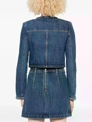 SELF-PORTRAIT Braided-trim Denim Jacket