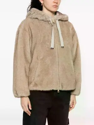 Herno Hooded Zip-up Jacket - Brown