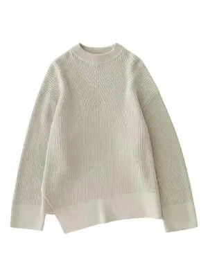 Studio Nicholson Verda Ribbed Asymmetric-hem Sweater