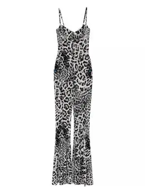 Norma Kamali Leopard-print Jumpsuit - Black