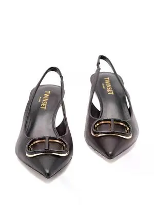 TWINSET Leather Slingback Pumps
