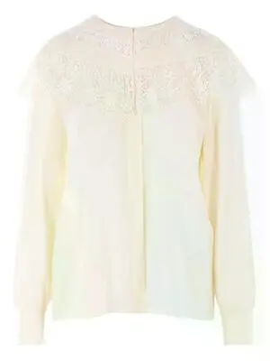 Chloé Lace-trimmed Silk Top - White