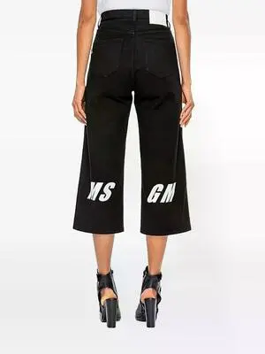 MSGM Wide-leg Trousers With Logo Detail