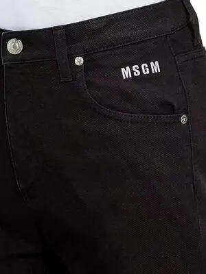 MSGM Wide-leg Trousers With Logo Detail