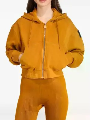 Adidas Logo-patch Zip-up Hoodie - Brown