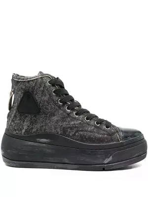 R13 Distressed Leather High-top Sneakers