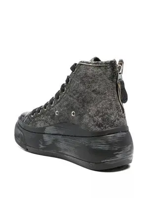 R13 Distressed Leather High-top Sneakers