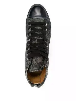 R13 Distressed Leather High-top Sneakers