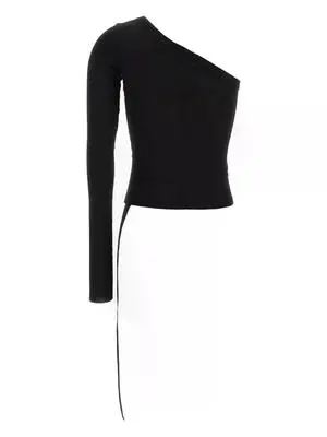 Rick Owens Ziggy Asymmetric-neckline Long-sleeve T-shirt - Black