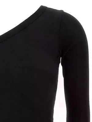Rick Owens Ziggy Asymmetric-neckline Long-sleeve T-shirt - Black