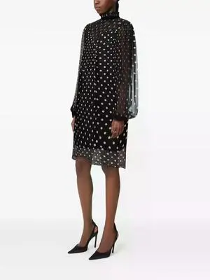 Nina Ricci Polka-dot Ruffled Mini Dress