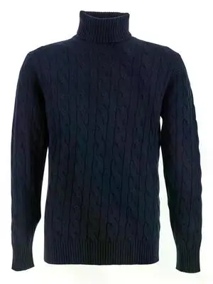KANGRA Cable-knit Turtleneck Sweater - Blue