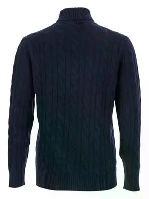 KANGRA Cable-knit Turtleneck Sweater - Blue