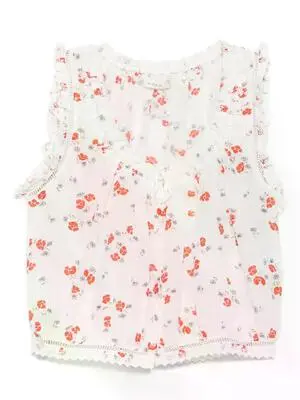 DÔEN Traveler Floral Blouse - White