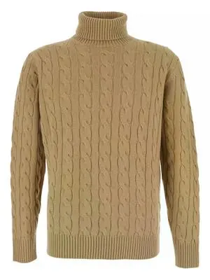KANGRA Cable-knit Turtleneck Sweater - Neutrals