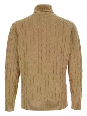 KANGRA Cable-knit Turtleneck Sweater - Neutrals
