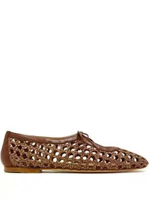 ANDREA GOMEZ Amelia Woven Ballet Flats - Brown