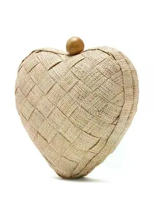 Poolside Heart-shaped Woven Clutch